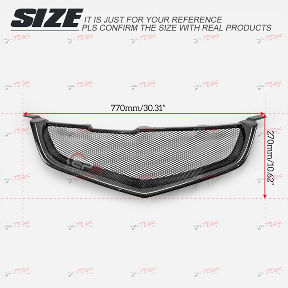 02-08 Accord CL7 Front Grill Carbon Fibre