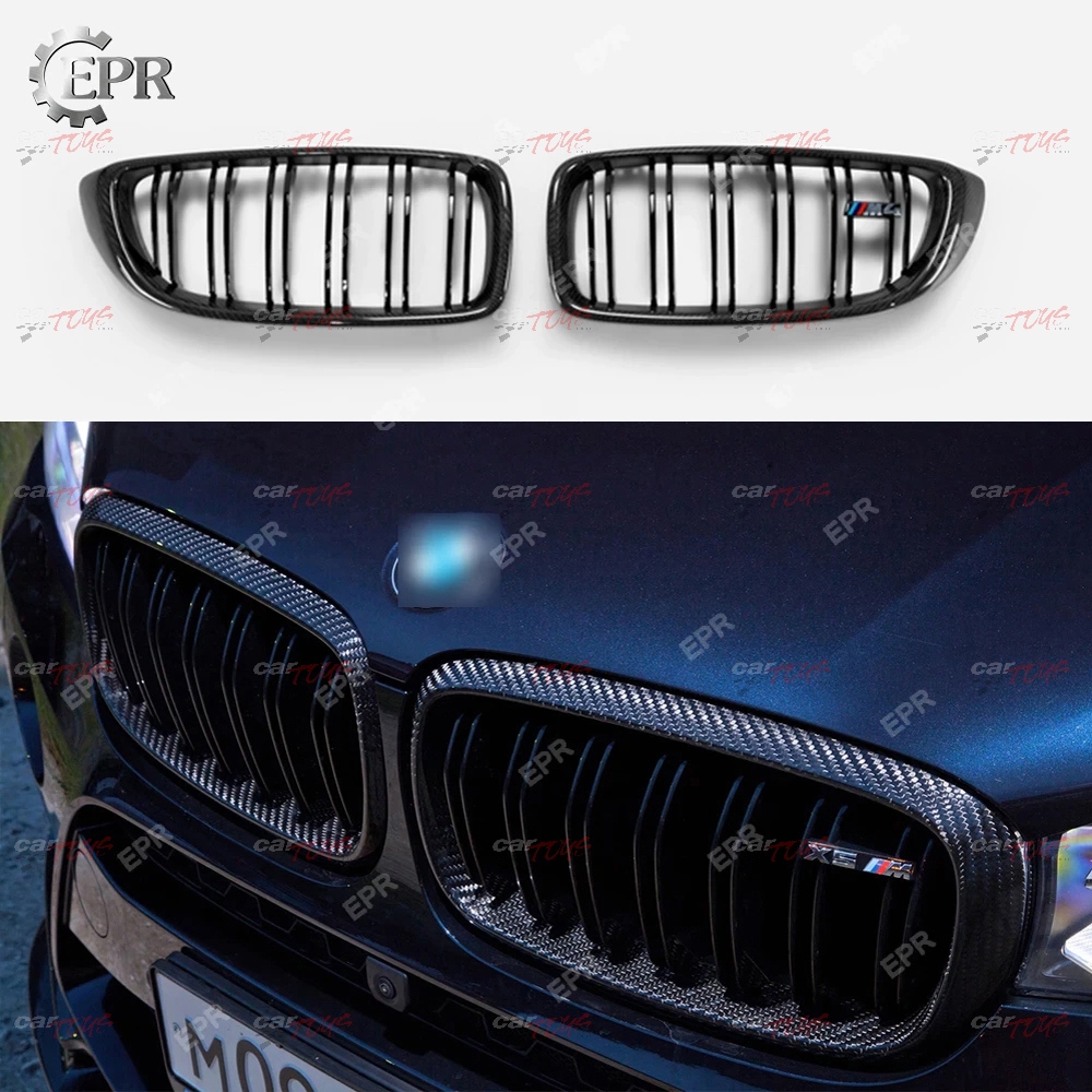 BMW M4 F82 F83 Real F82 F83 M4 Front Grille Black Type Pair