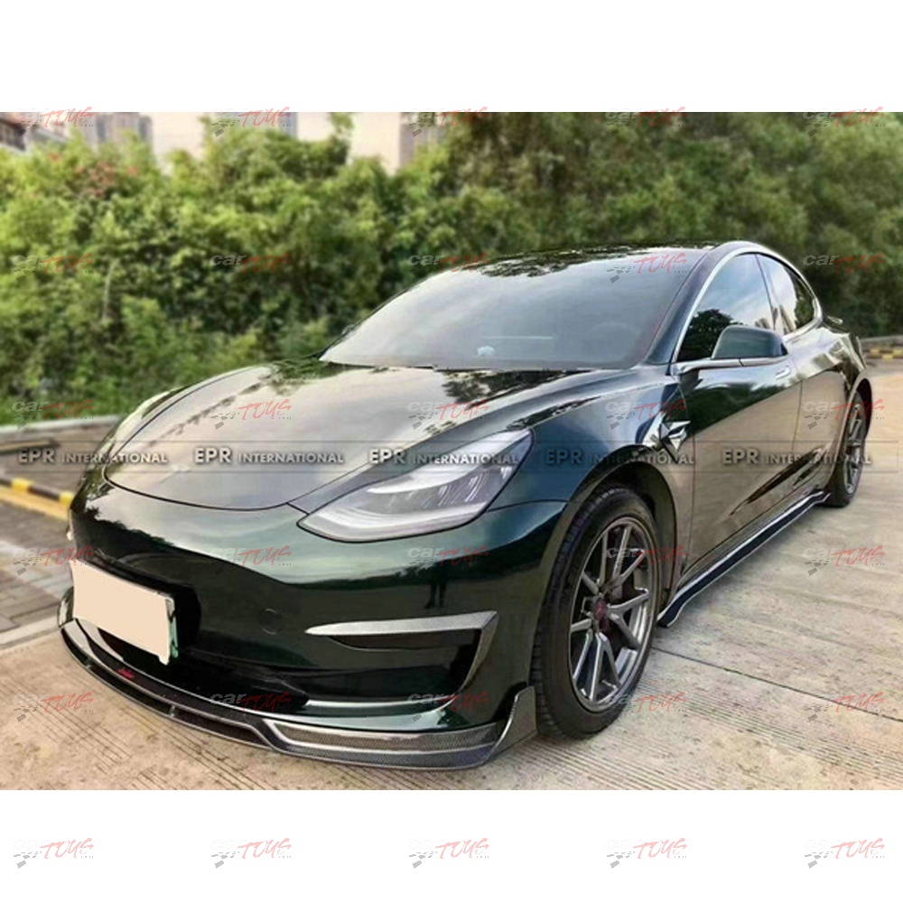 Model 3 Type CM Front bumper canard Carbon Fibre