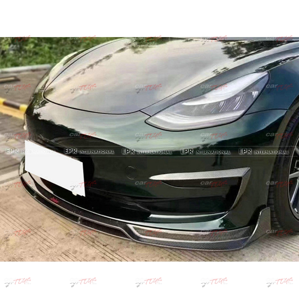 Model 3 Type CM Front lip 2pcs Carbon Fibre